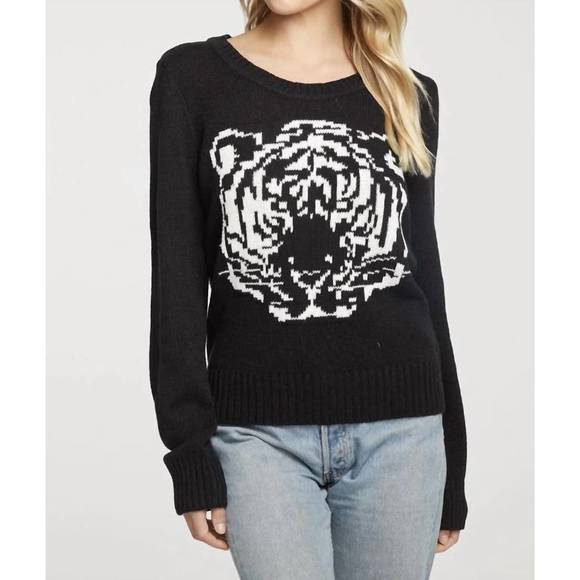 Chaser | Sweaters | New Chaser Long Sleeve Crew Neck Sweater Tiger In ...